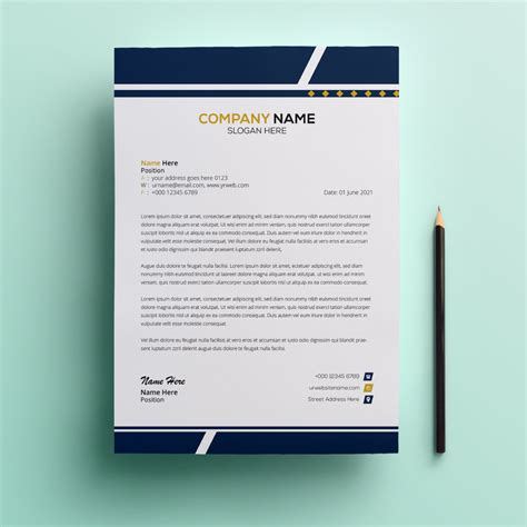 Professional Creative Letterhead Template Design For Your Business