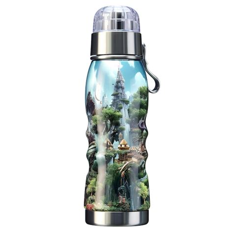 Premium Ai Image Thermos Flask With Nature Landscape Inside