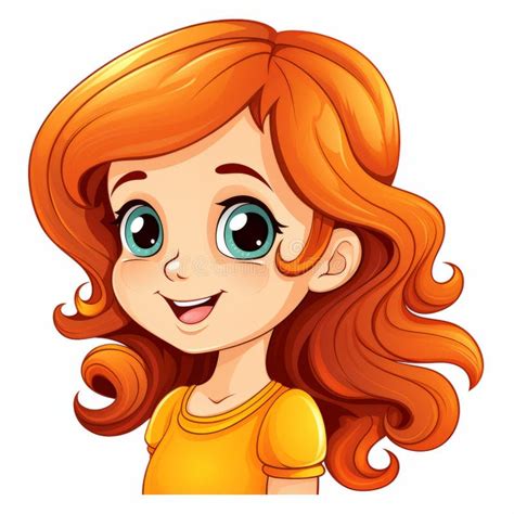 A Cartoon Girl With Long Brown Hair Wearing A Yellow Dress And A Flower