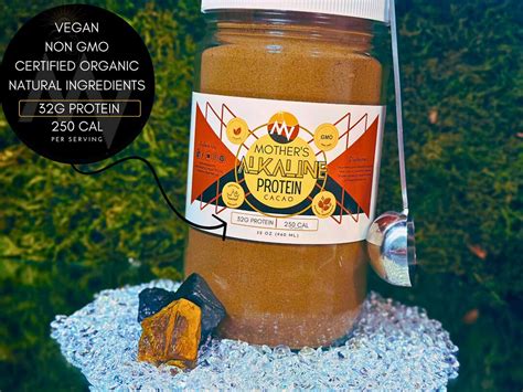 Mothers Alkaline Protein Powder Sweetened Unsweetened Options Etsy