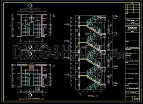 Detailed Drawings Of Stairs In Autocad File