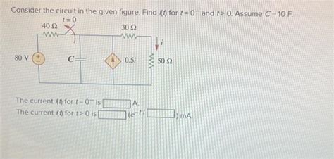 Solved Consider The Circuit In The Given Figure Find T Chegg