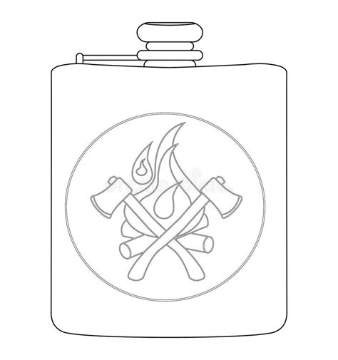 Drinking Flask Contour Stock Vector Illustration Of Shiny 59943605