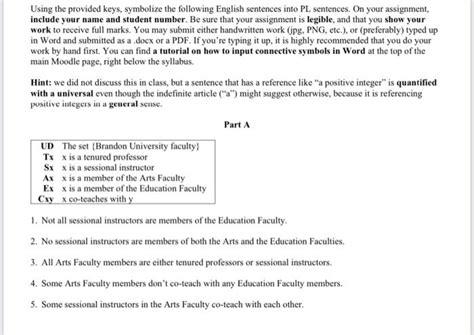 Solved Using The Provided Keys Symbolize The Following