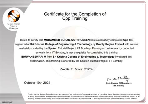Mohammed Suhail M K On Linkedin Cppprogramming Skilldevelopment Iitbombay Spokentutorial