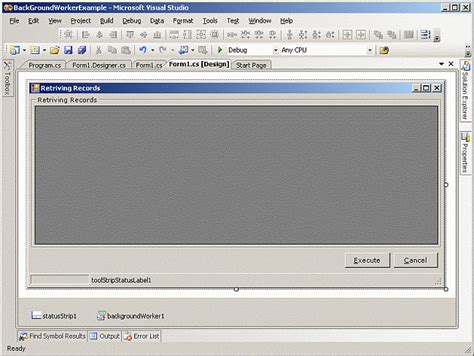 Fetching Records And Displaying In Datagrid Using Backgroundworker
