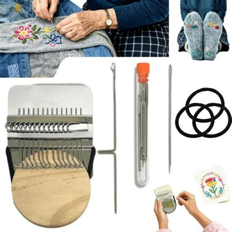 Knitting Kit For Beginners Portable Patch Darning Kit Patchwork