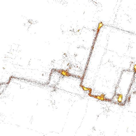 Gps Points From Smartphones Color Map Based On Spatial Density Shows