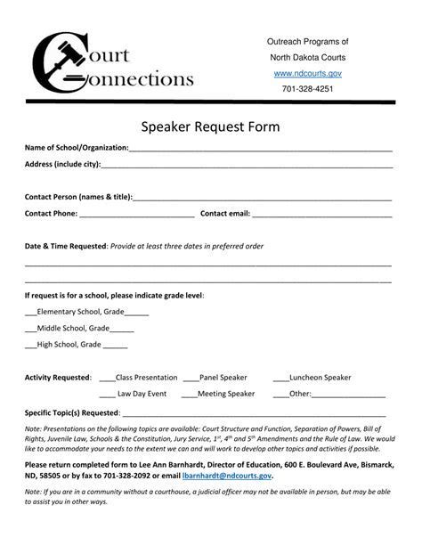 Speaker Request Form Template Pdf At Templatecom Class Presentation Templates Speaker