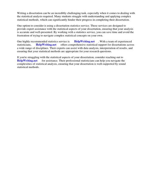 Dissertation Statistics Service Pdf Statistics Biostatistics