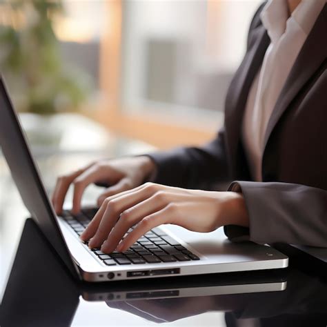 Premium Photo Business Woman Hands Typing On Laptop Computer Keyboard