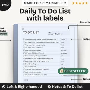 To Do List Template For Remarkable 2 Checklist With Notes And Labels