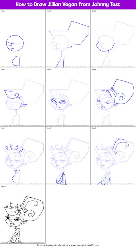 How To Draw Jillian Vegan From Johnny Test Johnny Test Step By Step