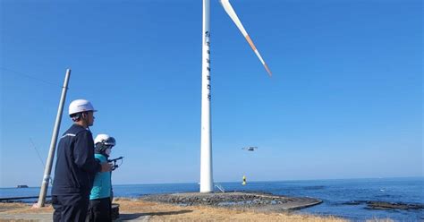 한국남부발전 드론 자율비행 앱으로 풍력설비 점검
