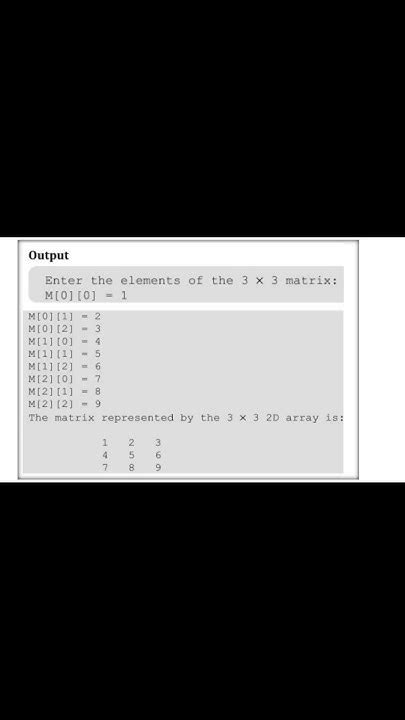 Realizing Matrices Using Two Dimensional Array Datastructures Arrays