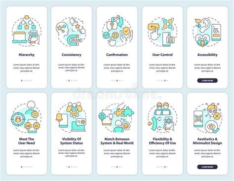 User Experience Design Principles Onboarding Mobile App Screen Set
