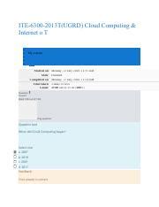 Cloud Computing IoT Prelims Quiz Pdf ITE T UGRD Cloud Computing Internet O T