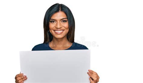 Young Latin Transsexual Transgender Woman Holding Blank Empty Banner