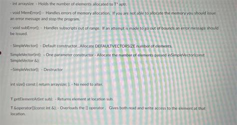 Solved Given The Simplevectorh Definition Below Modify The