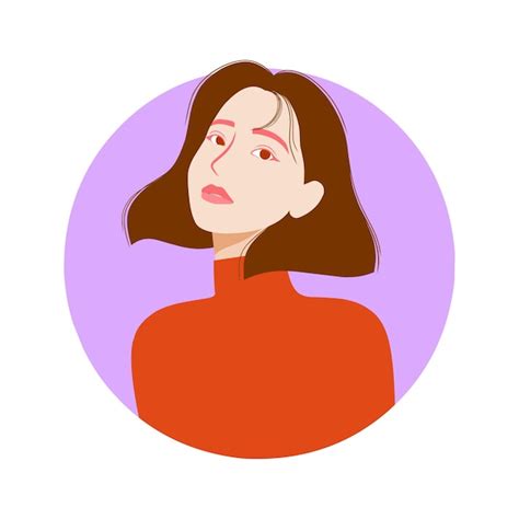 아름다운 평면 디자인 여성의 초상화 프리미엄 벡터