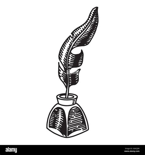 Inkwell And Quill Drawing