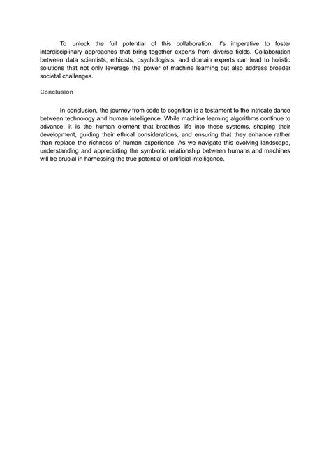 From Code To Cognition Understanding The Human Element In Machine Learning Pdf Artificial