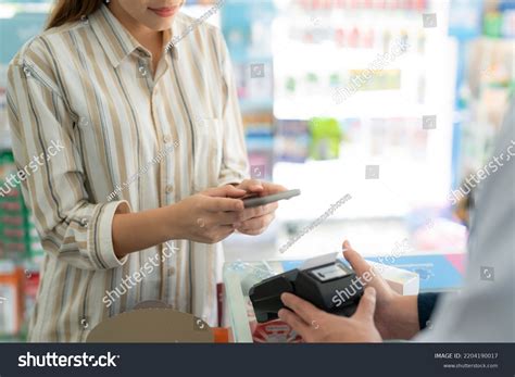 Asian Girl Payment By Scan Qr Stock Photo Shutterstock