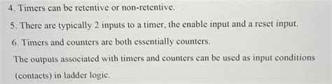 Solved Timers Can Be Retentive Or Non Retentive T