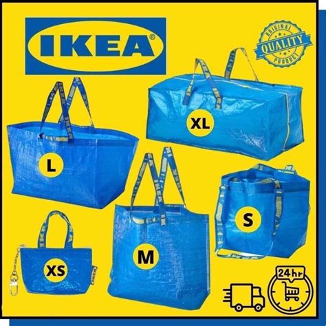 Brand Ikea Bag Laundry Carrier Recycle Reusable Beg Plastik Ikea Biru Shopee Malaysia