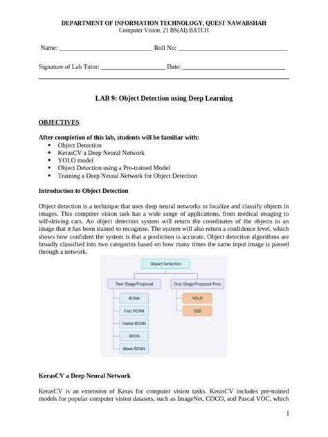 Cv Lab 9 Pdf Deep Learning Computers