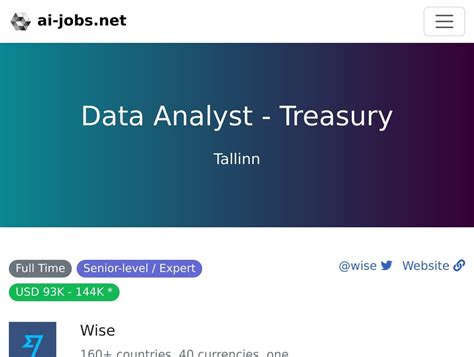Hiring Data Analyst Treasury In Tallinn Raimljobs