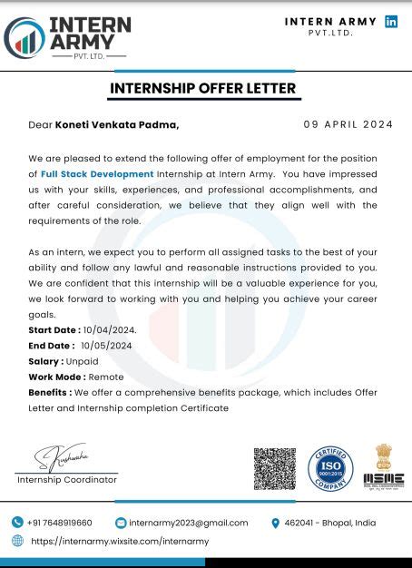 Koneti Padma On Linkedin Internarmy Internarmy