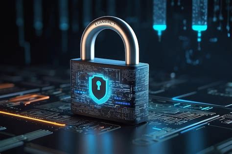 Premium Photo Cyber Security Concept Digital Padlock For Computing System Protection Of