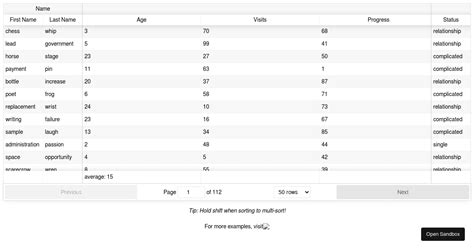 React Data Table Component Extensions Examples CodeSandbox