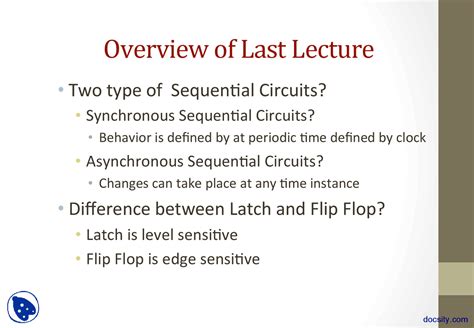 Flip Flop Circuit Digital Logic Design Lecture Slides Docsity