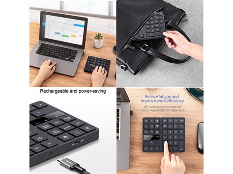 35 Keys 24ghz Wireless Rechargeable Battery Numeric Keypad Keyboardb