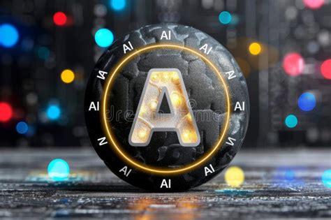 Golden Ai Coin In A Digital Environment Symbolizing The Value And Importance Of Artificial