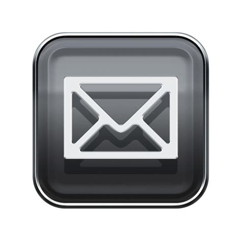 Premium Photo Postal Envelope Icon Glossy Grey