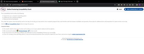 Quick Help Wanted Testing Connection For An Online Proctored Exam In