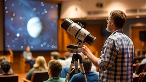 Premium Photo An Astronomer Uses A Telescope To Observe The Stars And Planets During A Lecture