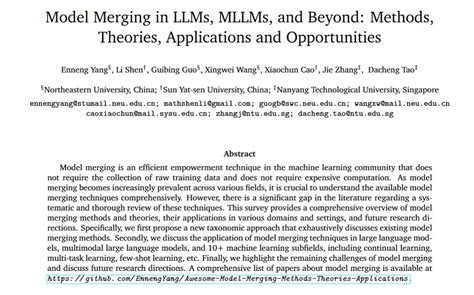 New Taxonomy For Model Merging In Llms Kalyan Ks Posted On The Topic