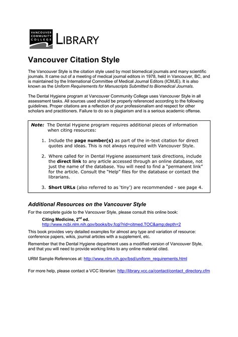 Vancouver Style Referencing Guide Pdf