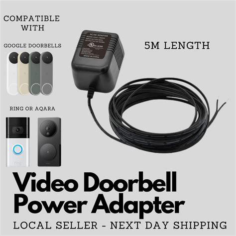 18V Power Adapter For Google Nest Video Doorbell Ring And Aqara Video Doorbells UK 3 Pin Plug