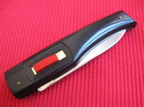 Vintage Italian Collini Flylock Slide Button Rostfrei Patent Switchblade Knife