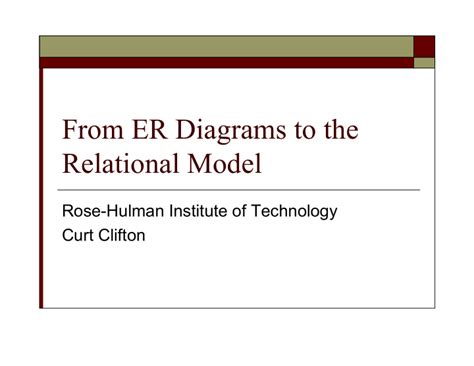 [ppt] From Er Diagrams To The Relational Model Rose Hulman Institute