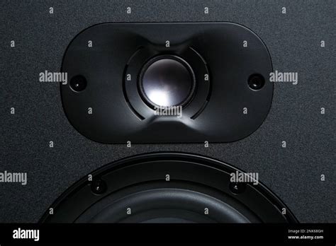 Professional Studio Monitor Speaker In Close Up Hi Fi Sound System For Musical Production Stock