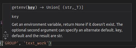 Os Getenv Signature Help Misses Second Argument Issue Microsoft Python Language Server