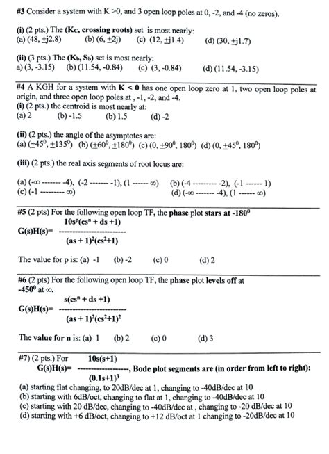 Solved Consider A System With K And Open Loop Poles Chegg