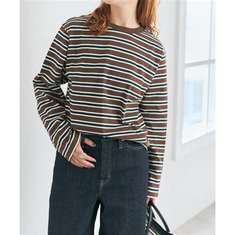 スピック＆スパン Spick And Span 《予約》マルチボーダーtシャツ （ブラウンベース） ファッション通販 Magaseek マガシーク