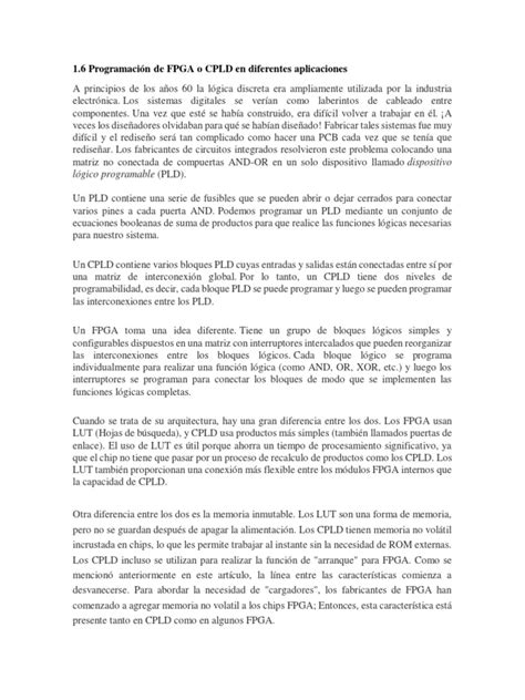 1 6 Programación De Fpga O Cpld En Diferentes Aplicaciones Pdf